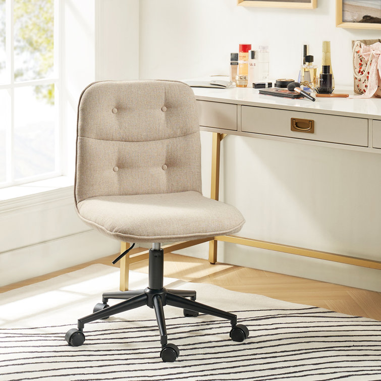 17 Stories Riccarda Mid-Century Modern Upholstered Armless Swivel Task Chair | Wayfair.co.uk